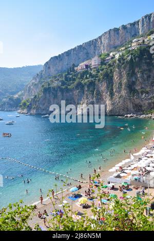 Scenic view of Mala Beach and coast. Cap d`Ail, South of France, 2019. Credit: Vuk Valcic ...